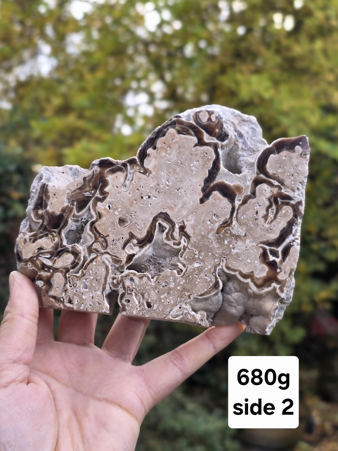 Polished Chocolate Calcite Slab | Grounding Root Chakra Stone - Etsy