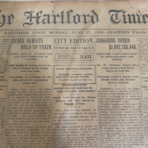 Antique Newspaper - Etsy
