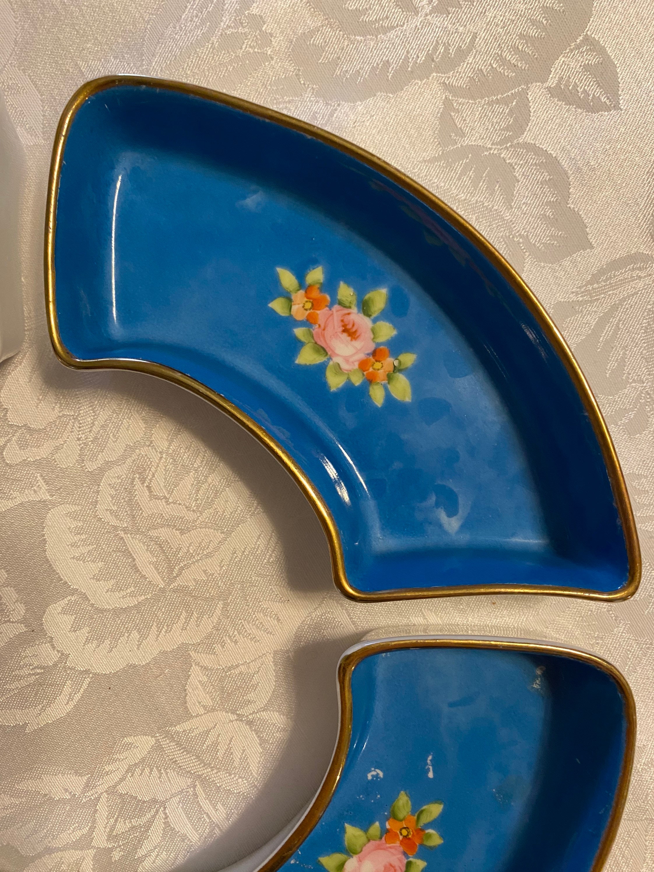 Antique Morimura Noritake Gorgeous Blue & Gold Curved - Etsy