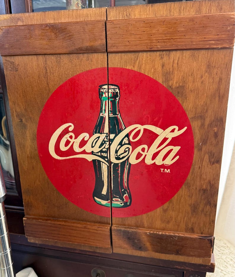 Coca Cola Coke Vintage Wooden Soda Crate Cabinet Box Curio Bar Decor ...