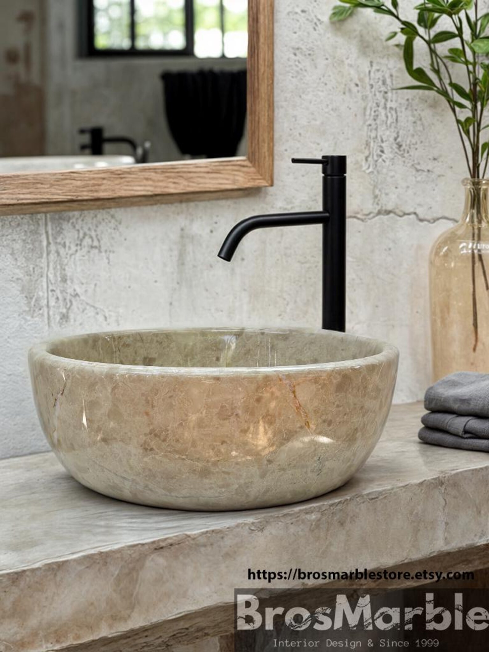 Natural Marble Sink, Calacatta Viola Fully Integrated Wall Mounted Sink ...