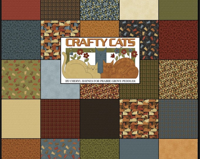 Crafty Cats Charm Packs by Designer Cheryl Haynes of Prairie Grove ...