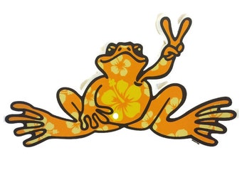 Peace Frog Decal - Etsy