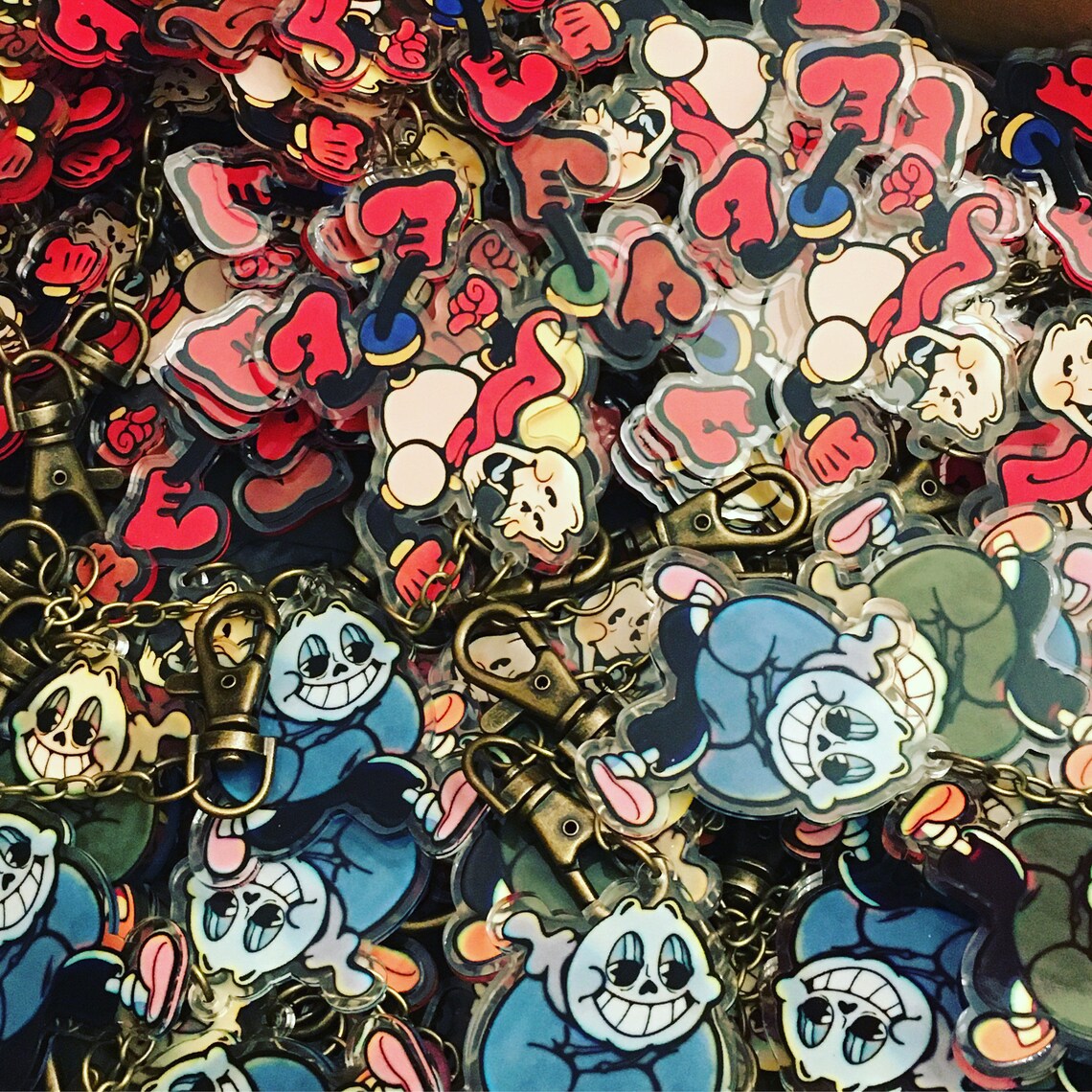 Sans and Papyrus Undertale 3 Cuphead Style Acrylic Charm - Etsy