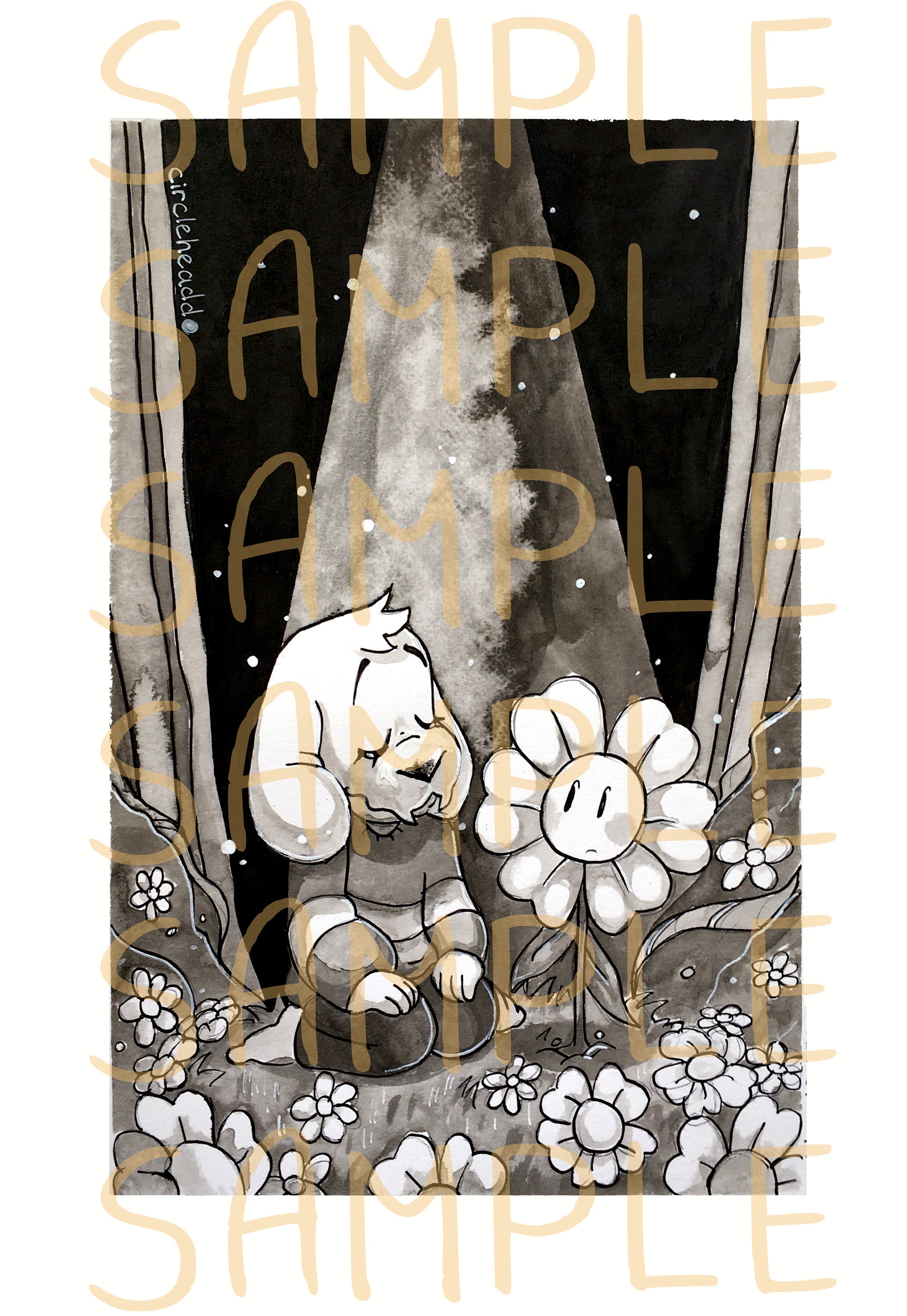 A4 Asriel and Flowey Print - Etsy UK