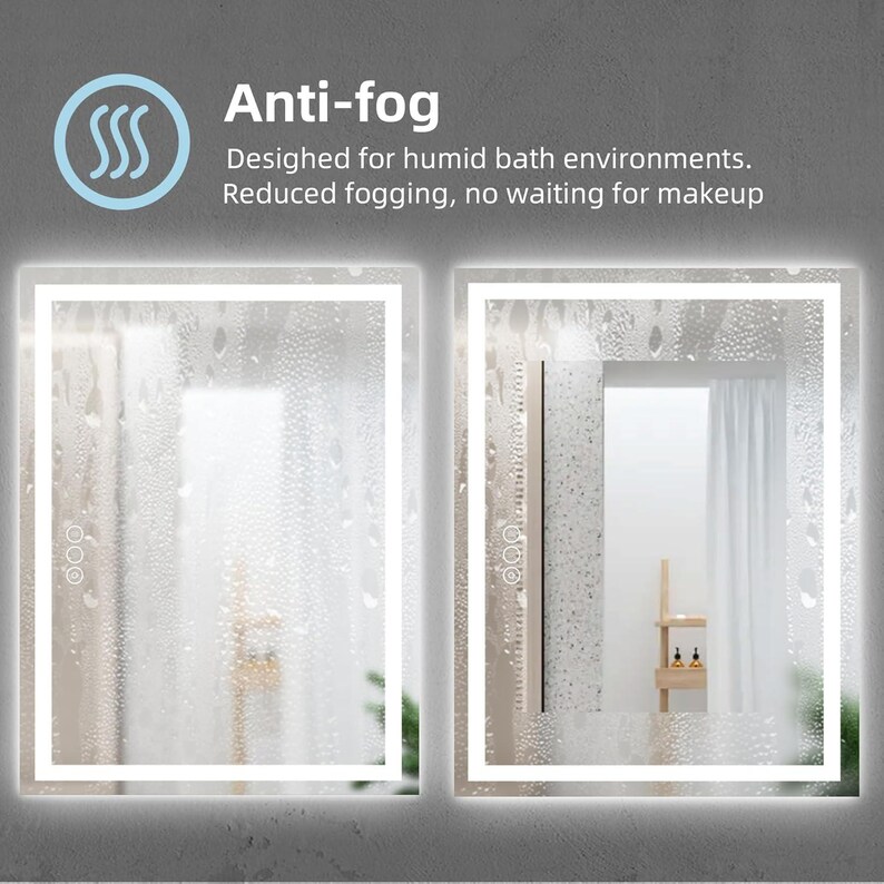 Bathroom Mirror With Backlit & Front Light, 84"x48" Anti-fog, Memory ...