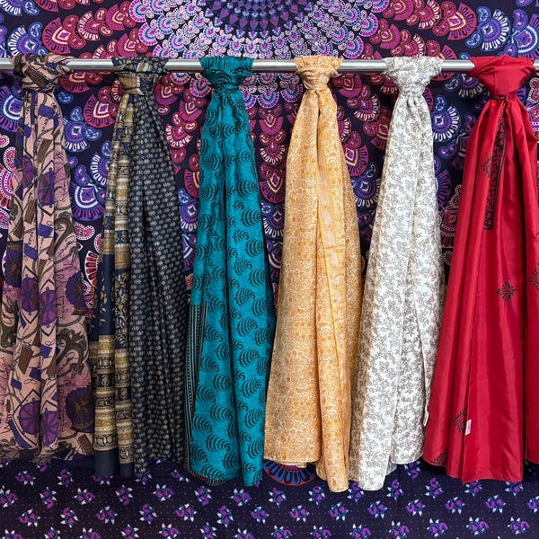 Boho Silk Sari Scarf - Etsy