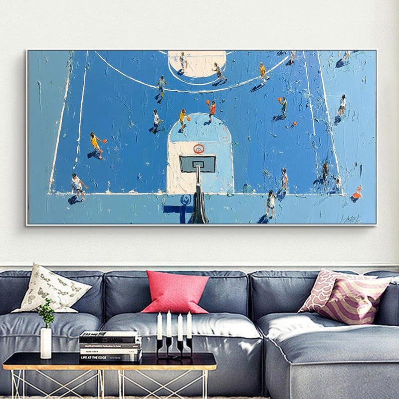 Basketball Art Oil - Etsy UK