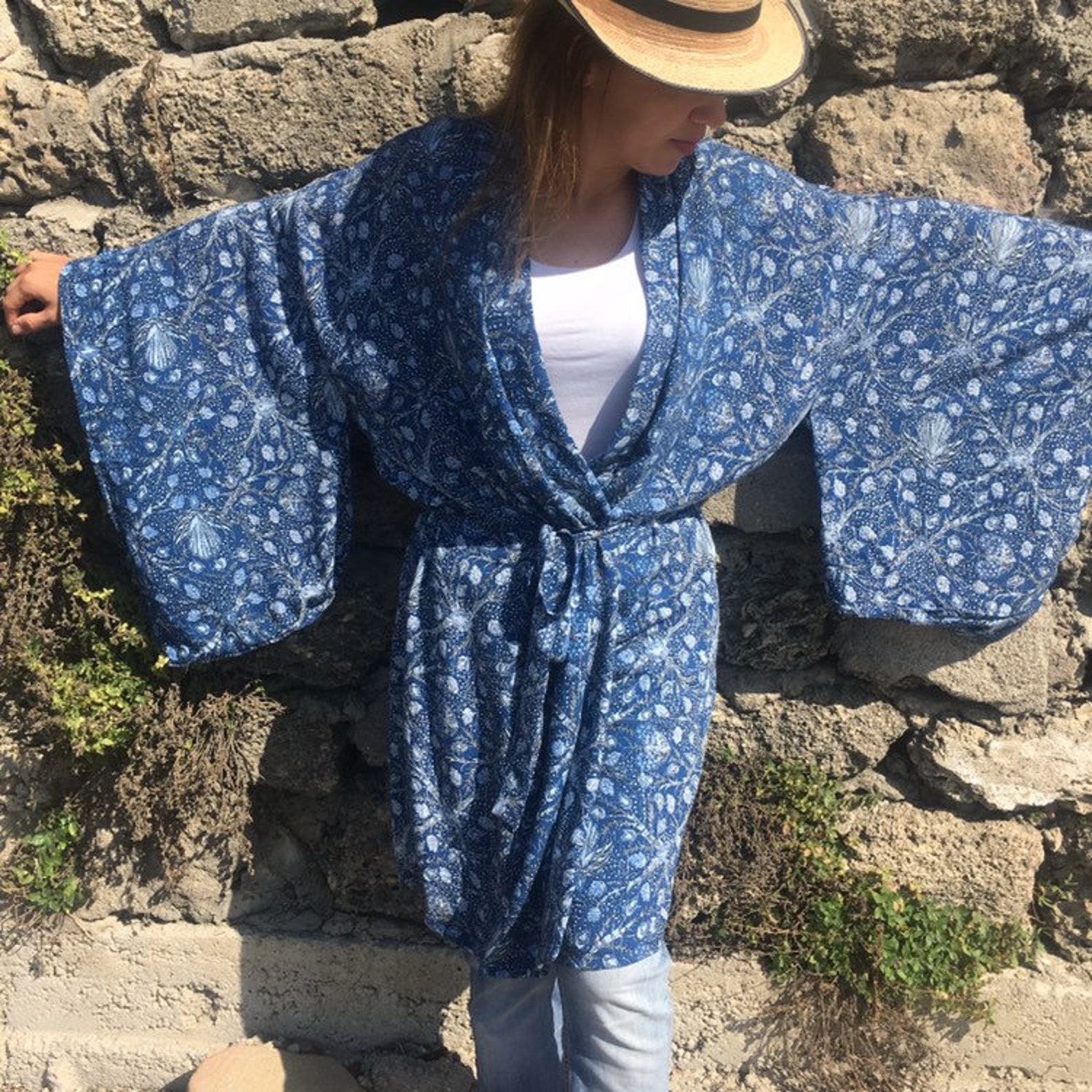 Haori Kimono Dress. Kimono Dress Beach Dress Summer Kimono - Etsy