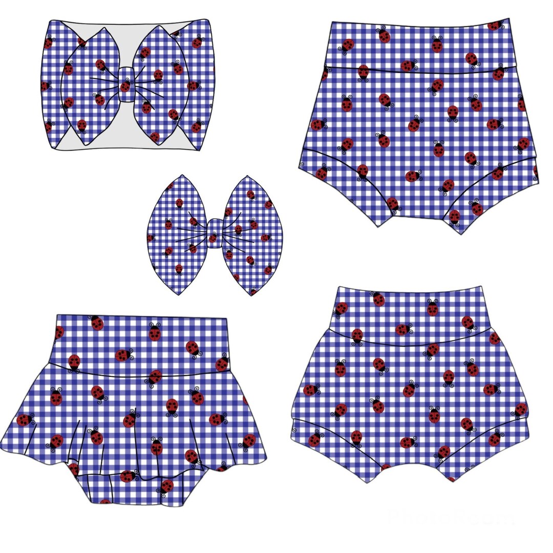 Lady Bugs With Checkered Background - Etsy