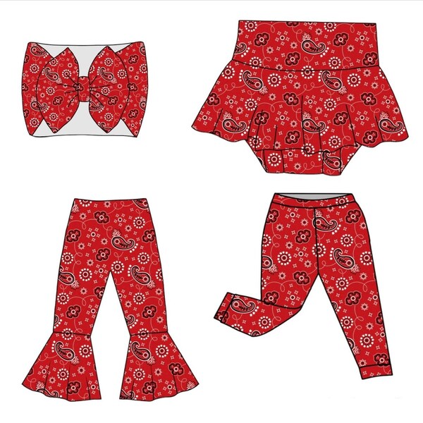 Red Bandana Bows - Etsy