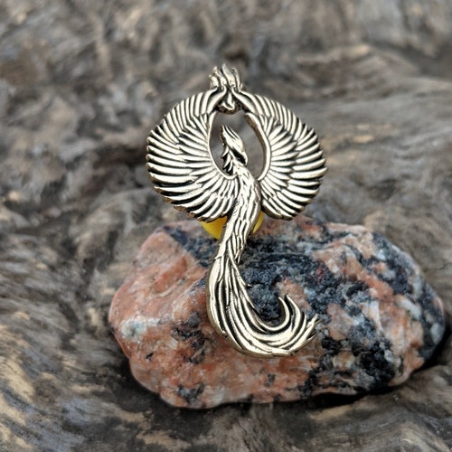 Phoenix Rising Pin Badge - Etsy