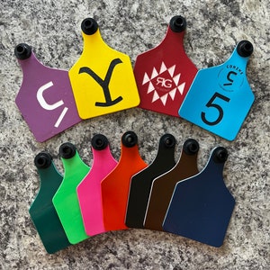 Custom Engraved Cattle Ear Tag | Custom Logo Cattle Ear Tag | Engraved ...
