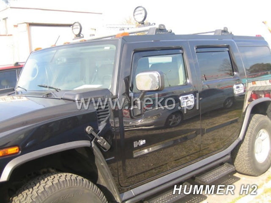 In-channel Rain Guards for Hummer H2 2003-2009 Full Set in Dark Smoke ...