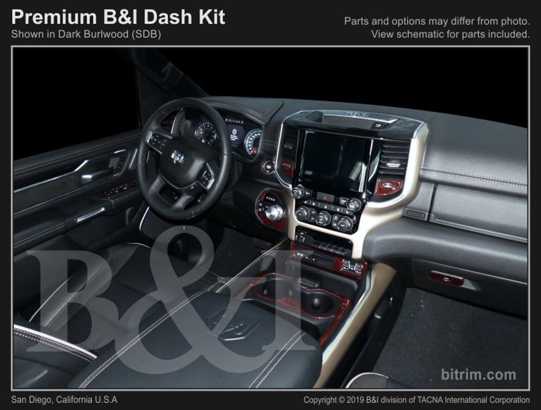 Ram 1500 2500 3500 Wood Grain Dash Kit DELUXE KIT 54 PCS Fits 2019-2023 ...