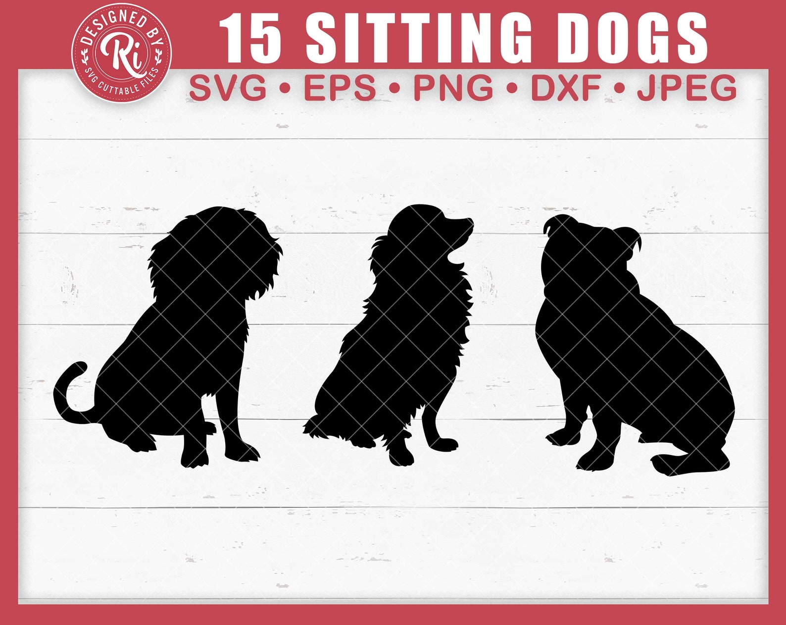 Sitting Dogs Svg Pack Dog Clipart Dog Svg Files Dog - Etsy
