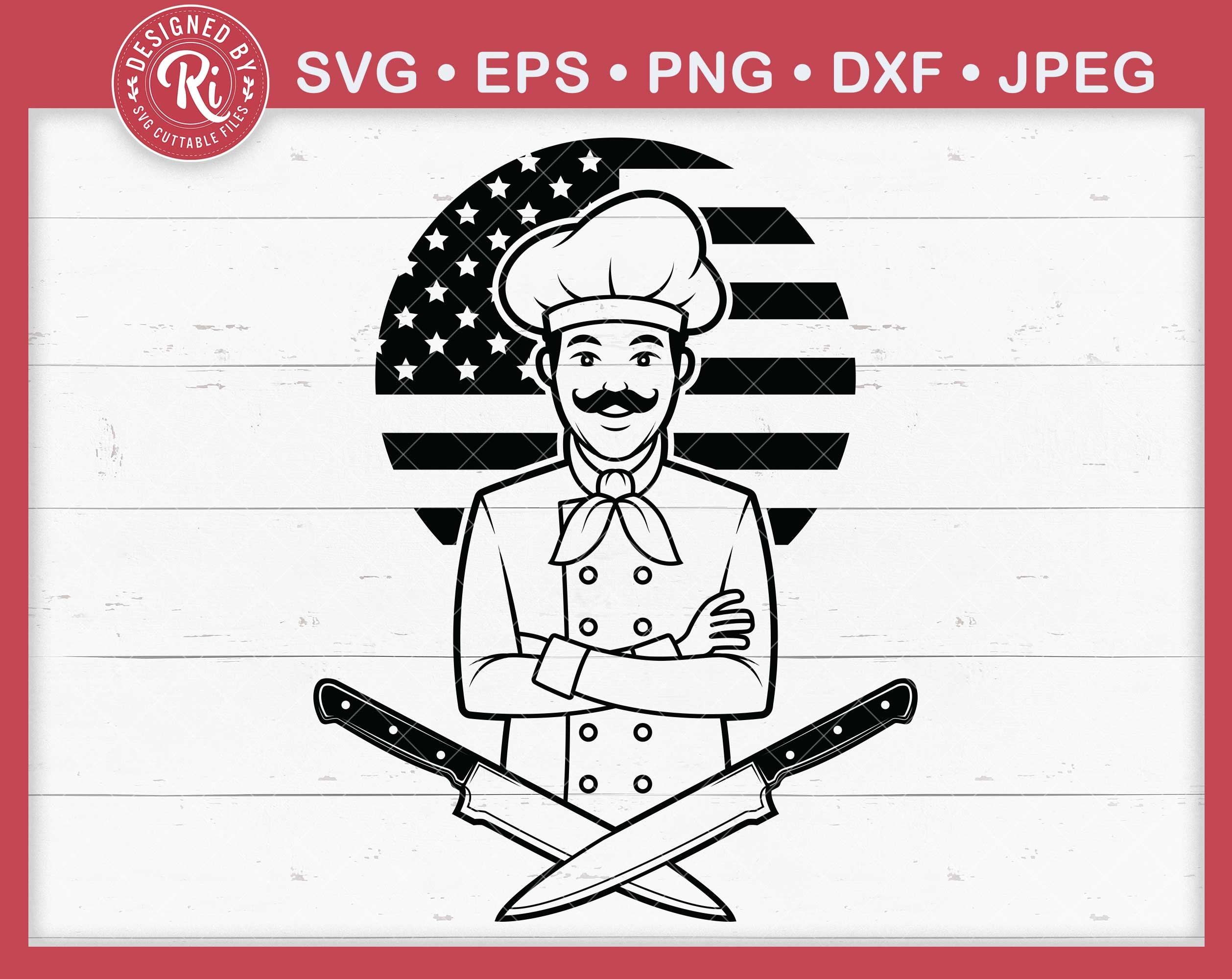 US Chef Logo Svg Chef With Knives Svg Chef Icon Svg Cooking - Etsy