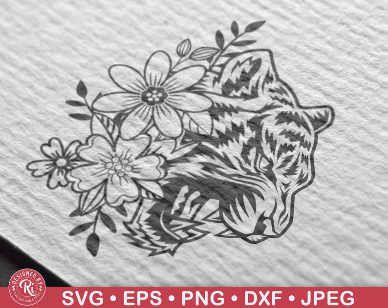 Floral Tiger Svg Boho Tiger Tiger Shirt Tiger Face Design - Etsy