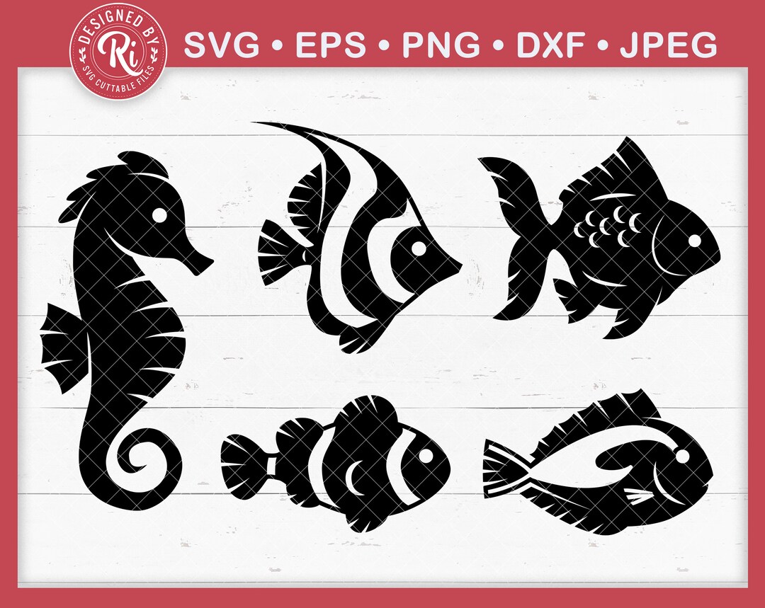 Fish Svg, Fish Silhouettes Svg, Aquarium Svg, Ocean Svg, Fishing Svg ...