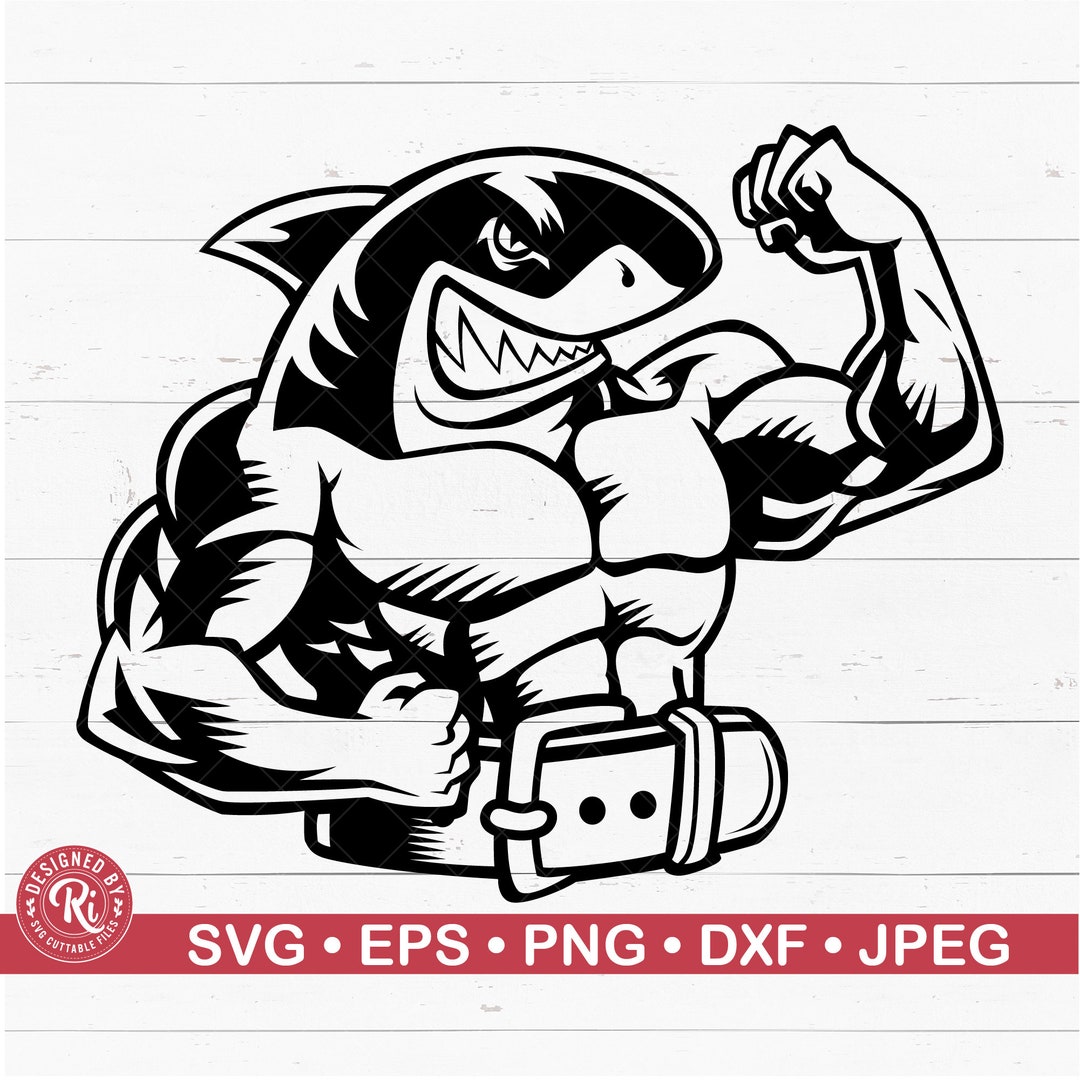 Shark Body Builder Svg, Beast Mode Eps, Gym Shirt Jpg, Workout Png ...