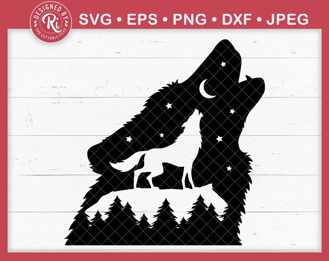 Howling Wolf Svg, Wolf Png, Forest Svg, Wolves Svg, Wolf Sticker, Wolf ...