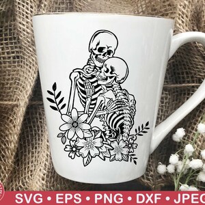 Skeleton Lovers Svg, the Lovers, Skull Couple, Gothic, Floral Skull, Halloween Skeleton, Horror ...