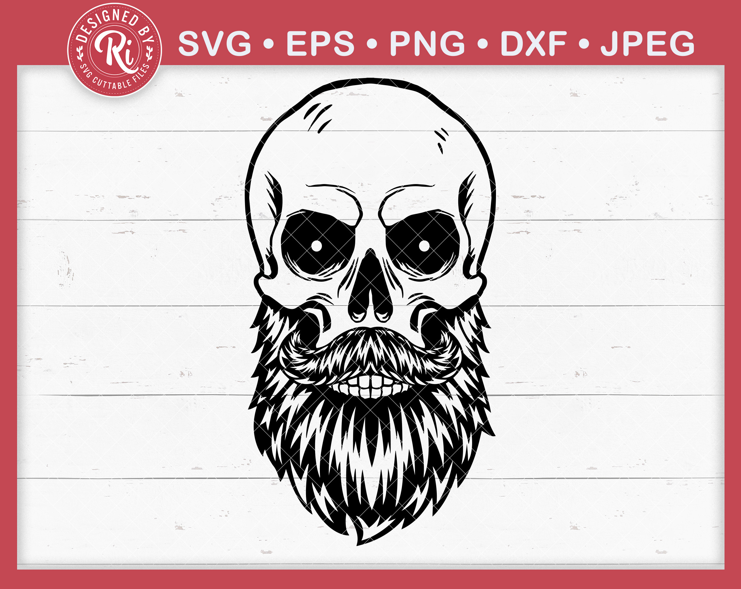 Bearded Skull Svg, Skull With Beard Svg, Skull Clipart, Skull Head Svg ...