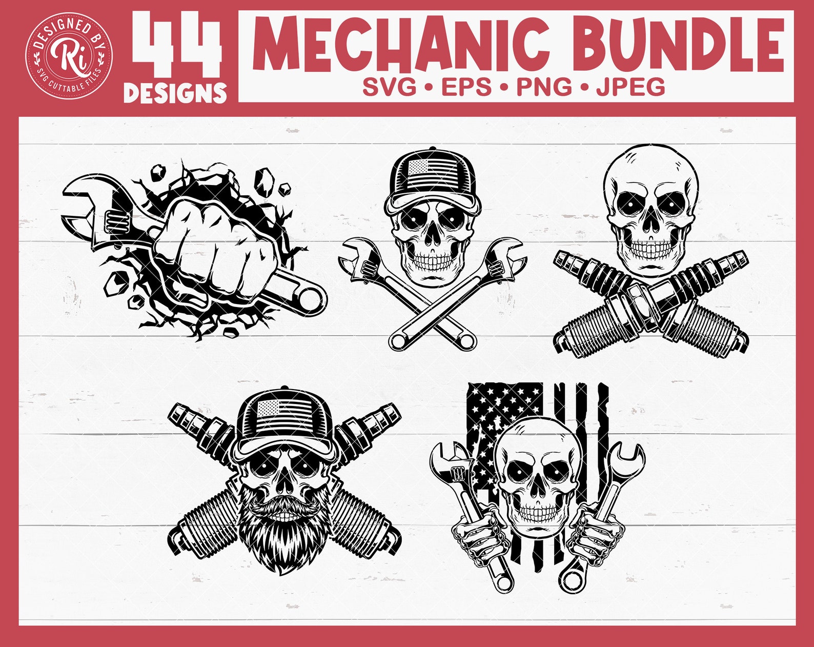 Mechanic Svg Bundle, Mechanic Tools Svg Bundle, US Skull Mechanic Svg ...