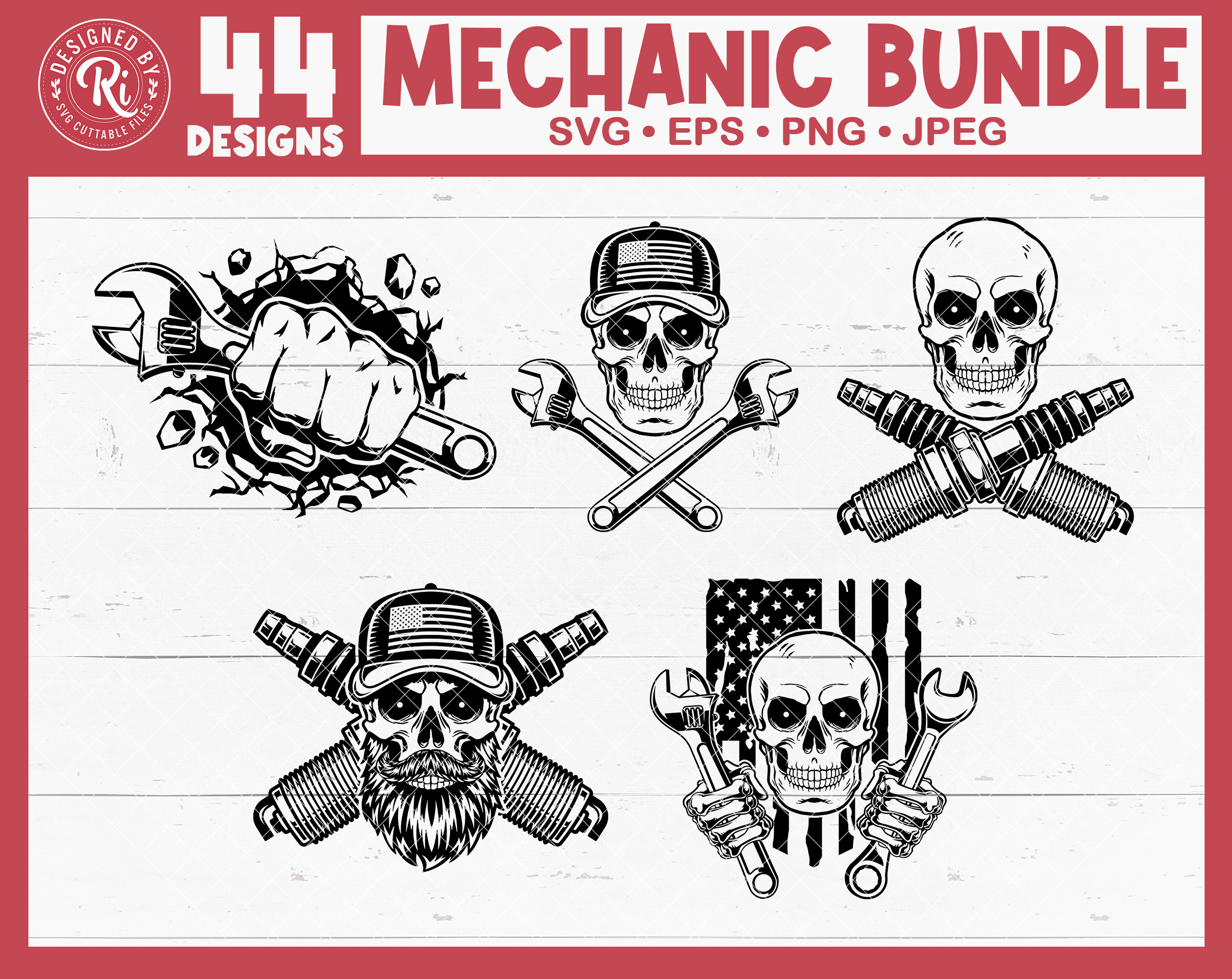 Mechanic Svg Bundle, Mechanic Tools Svg Bundle, US Skull Mechanic Svg ...