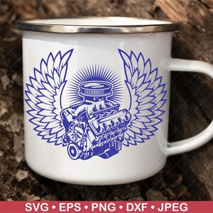 Car Engine Wings Custom Logo SVG, Auto Repair, Mechanic, Diesel Png ...