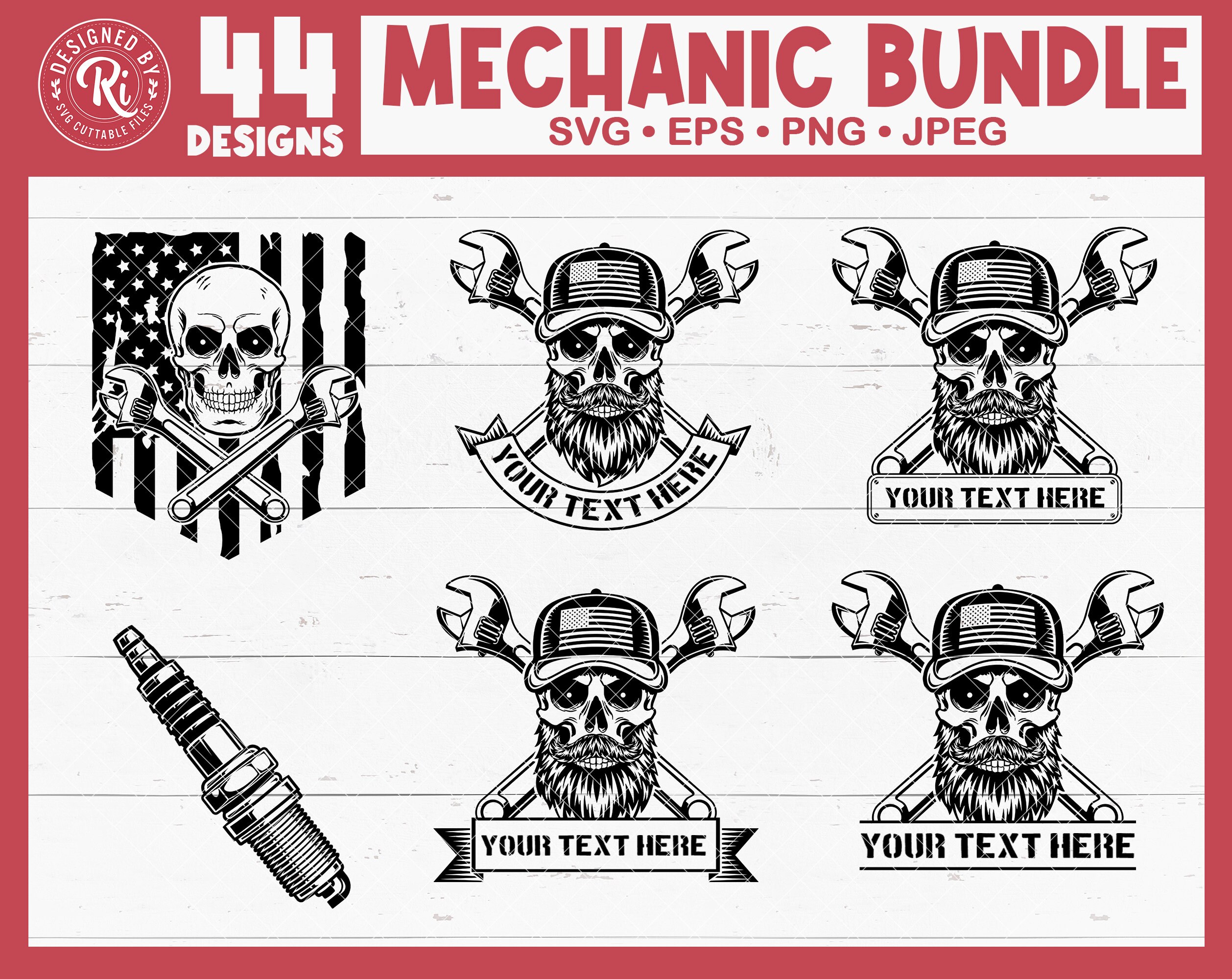 Mechanic Svg Bundle, Mechanic Tools Svg Bundle, US Skull Mechanic Svg ...