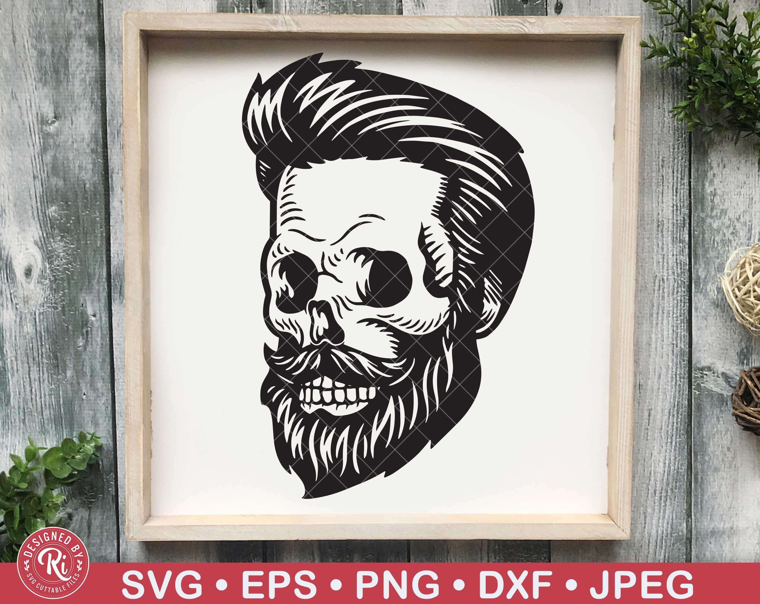 Bearded Skull Svg Skull Haircut Skull Hairstyle Skull - Etsy