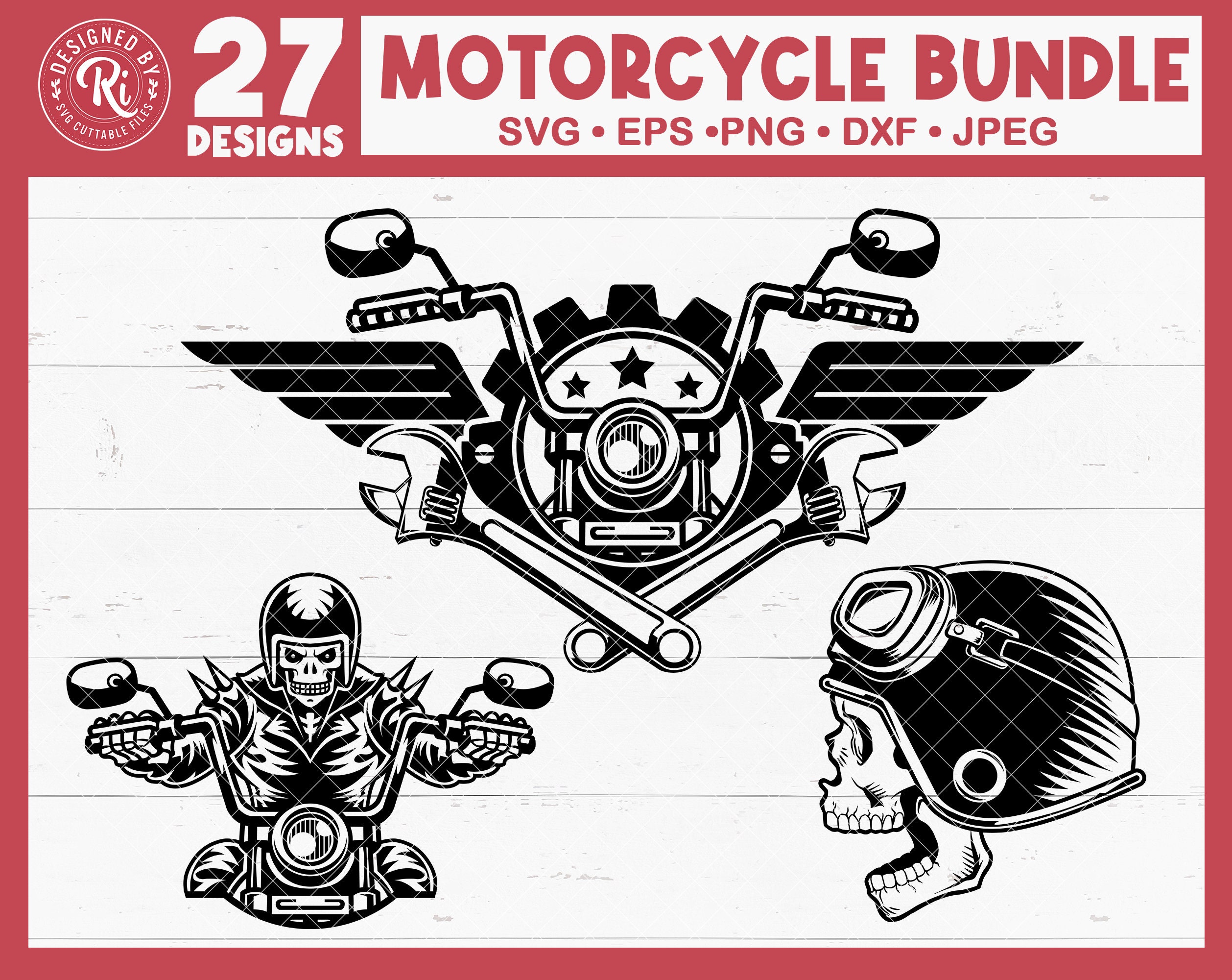 Motorcycle Bundle Svg Biker Skull Svg Patriotic Motorcycle - Etsy Canada