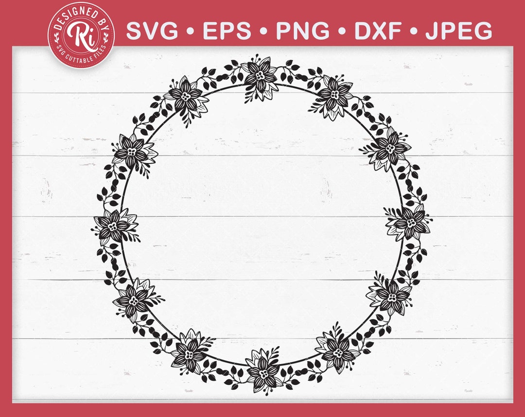 Circle Frame Svg, Round Frame Png, Floral Frame Clipart, Floral Frame ...