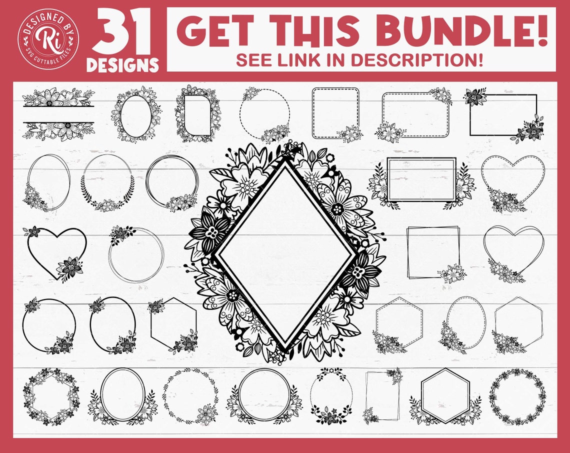 Round Frame Svg Circle Frame Png Floral Frame Clipart - Etsy