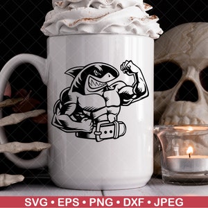 Shark Body Builder Svg, Beast Mode Eps, Gym Shirt Jpg, Workout Png ...