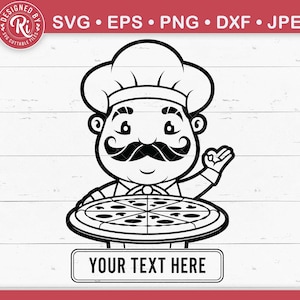 Pizza Monogram Svg, Chef Monogram Svg, Pizzeria Svg, Kitchen Monogram ...