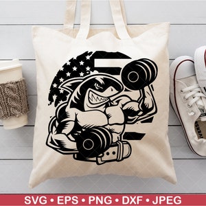 US Shark Body Builder Dumbells Svg, Beast Mode Eps, Gym Shirt Jpg ...