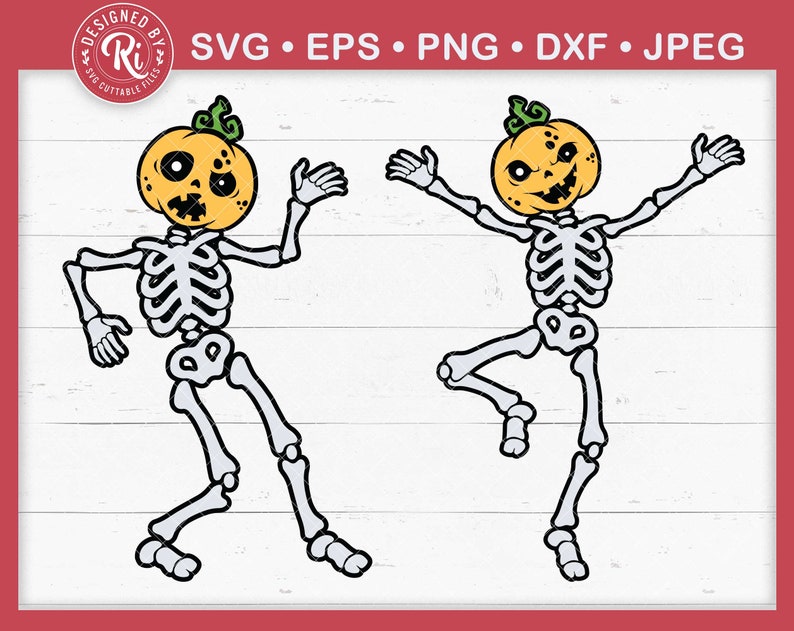 Dancing Jack O' Lantern Skeletons Svg Pumpkin Head - Etsy