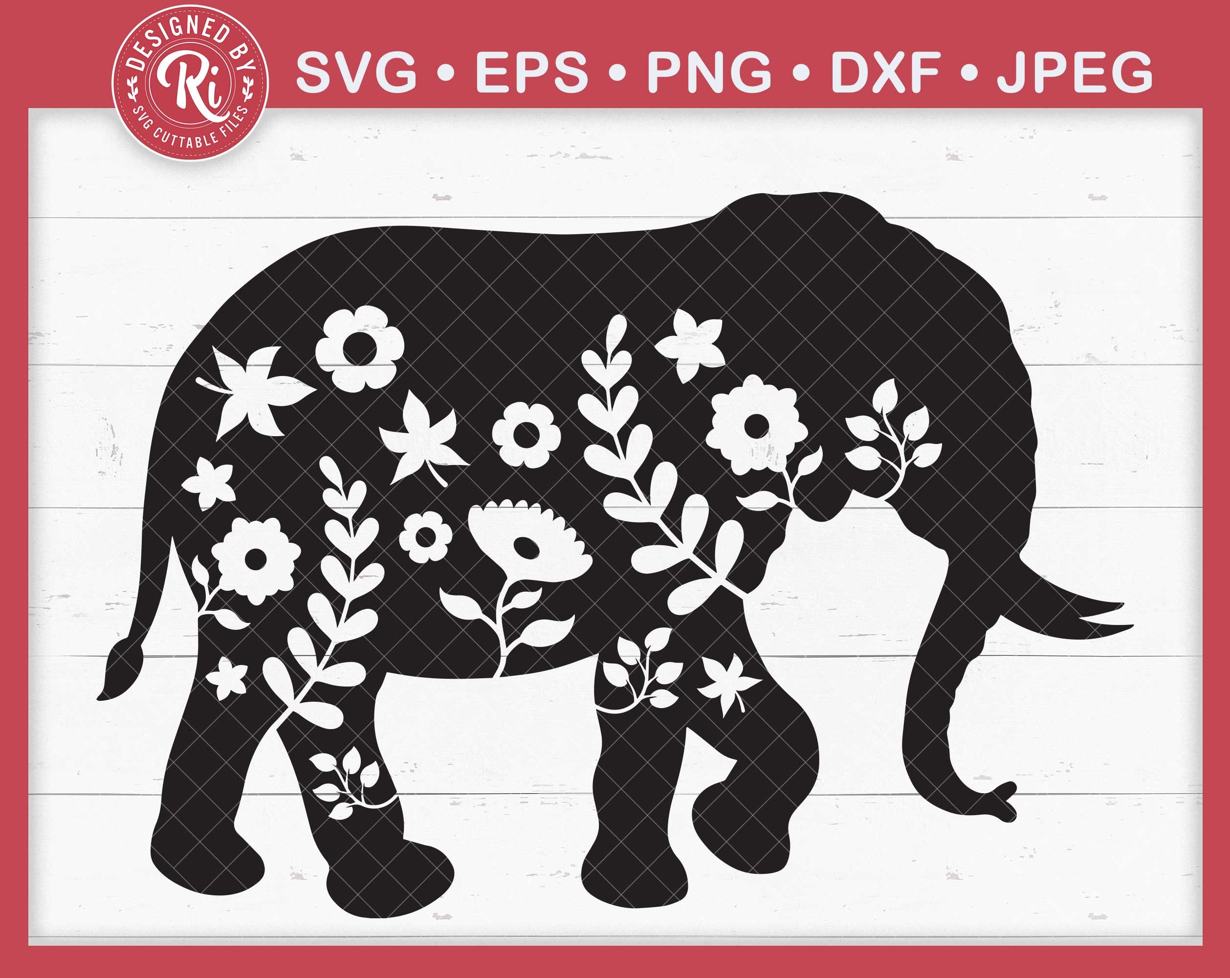 Floral Elephant Svg Elephant Svg Elephant Clipart Elephant - Etsy