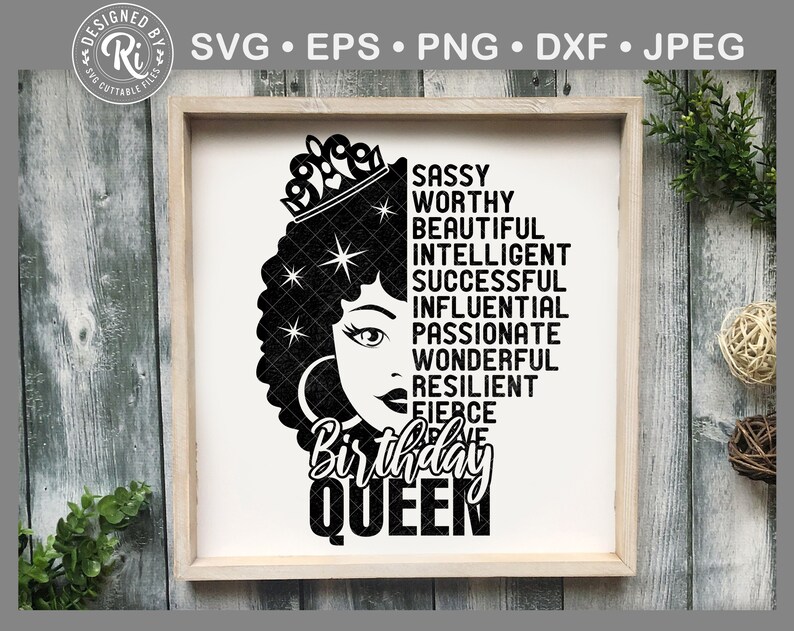 Birthday Queen Svg Afro Queen Svg Afro Woman Svg African - Etsy