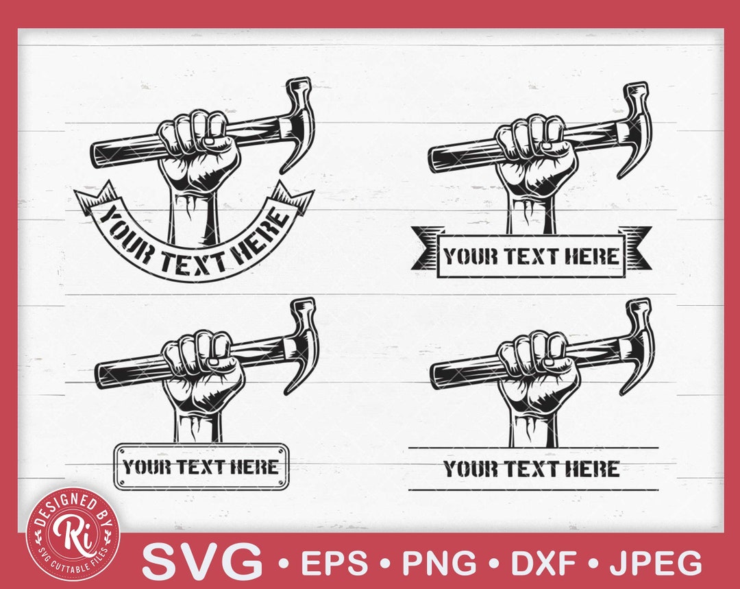 Raised Hammer Monogram Svg, Hand Holding Hammer Svg, Claw Hammer Svg ...