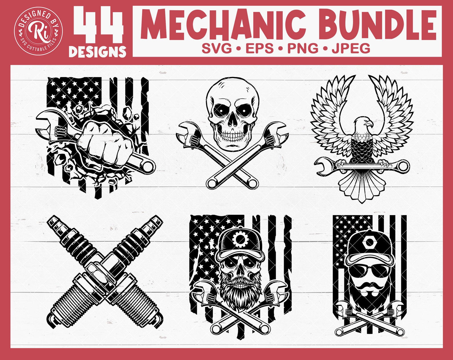 Mechanic Svg Bundle, Mechanic Tools Svg Bundle, US Skull Mechanic Svg ...