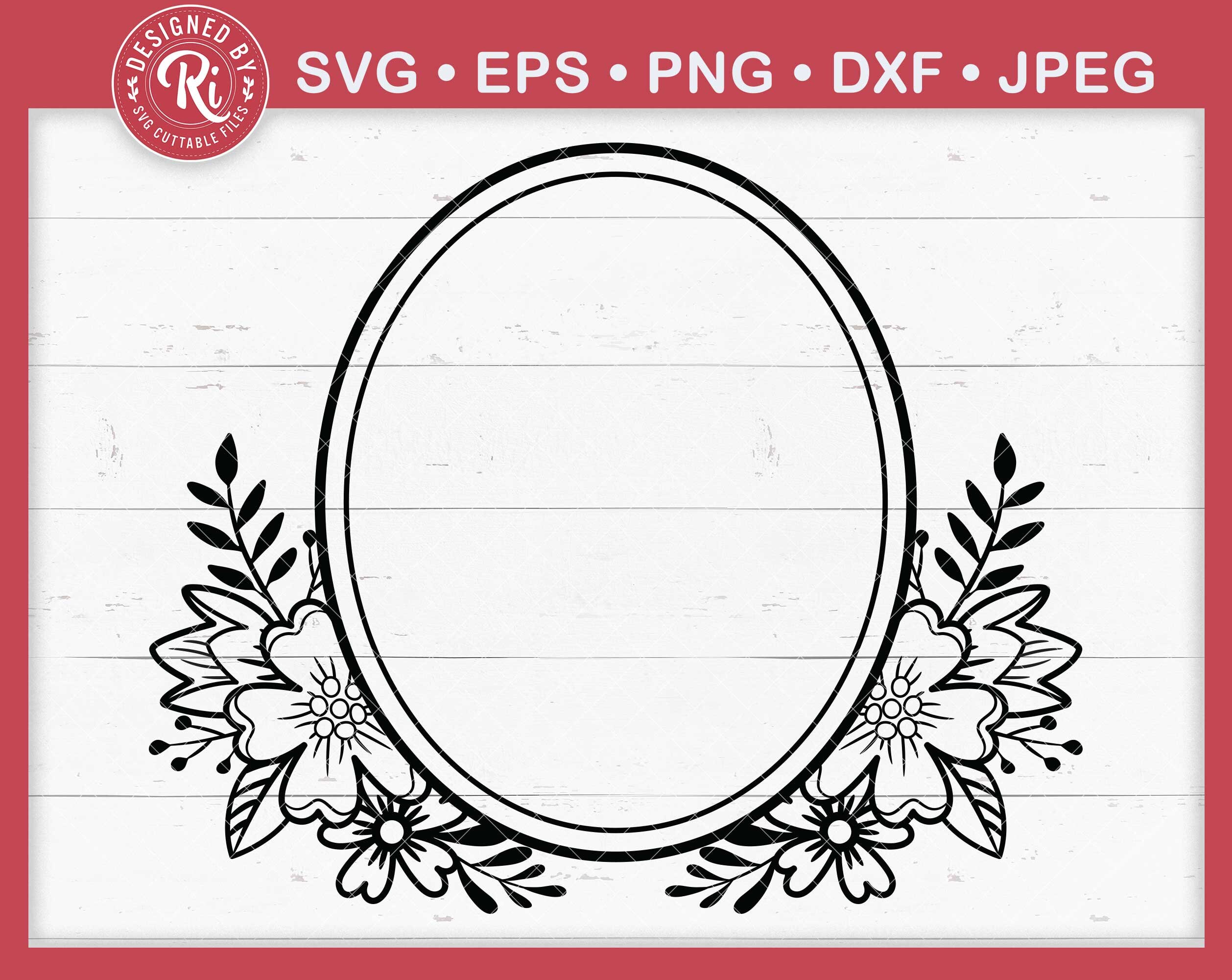 Oval Frame Svg Frame Png Floral Frame Clipart Floral Frame - Etsy Singapore