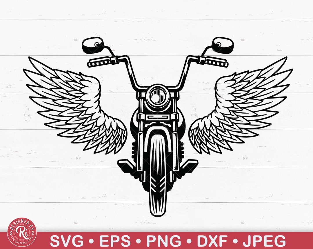 Winged Motorcycle Svg, Motorcycle Svg, Motorcycle Wings SVG, Biker ...