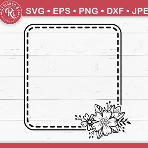 Square Frame Svg, Frame Png, Floral Frame Clipart, Floral Frame Png ...