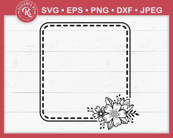 Square Frame Svg Frame Png Floral Frame Clipart Floral - Etsy
