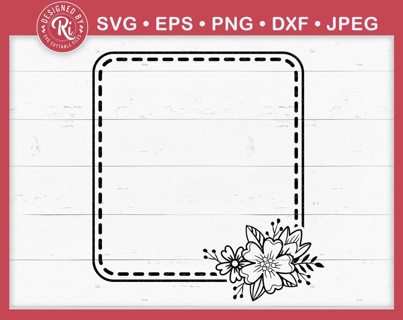 Square Frame Svg Frame Png Floral Frame Clipart Floral - Etsy