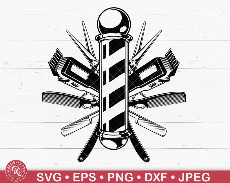 Barber Shop Logo Svg, Barber Pole, Hair Stylist, Hair Hustler ...