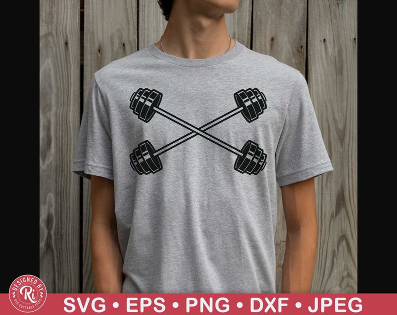 Crossed Barbell Svg Weightlifting Workout Dumbell Exercise - Etsy